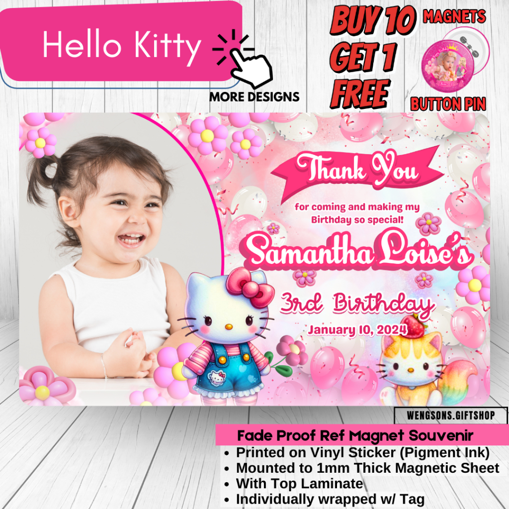 Hello Kitty Ref Magnet Souvenir ATM Size | Birthday Souvenir ...