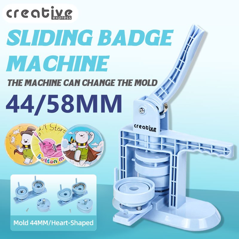 Creative Slide Badge Maker Machine 44/58mm Button Machine Heart-Shaped ...