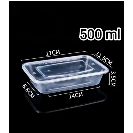 MICROWAVABLE Plastic CONTAINER (10pcs) 500/650/750/1000ML | Shopee ...
