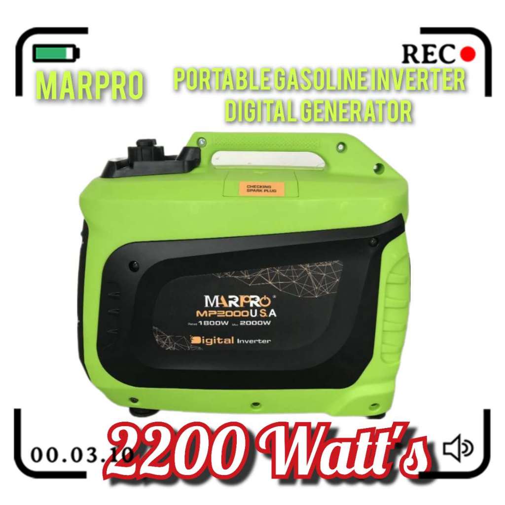 MARPRO PORTABLE DIGITAL INVETER GASOLINE GENERATOR 2200 Watts | Shopee ...