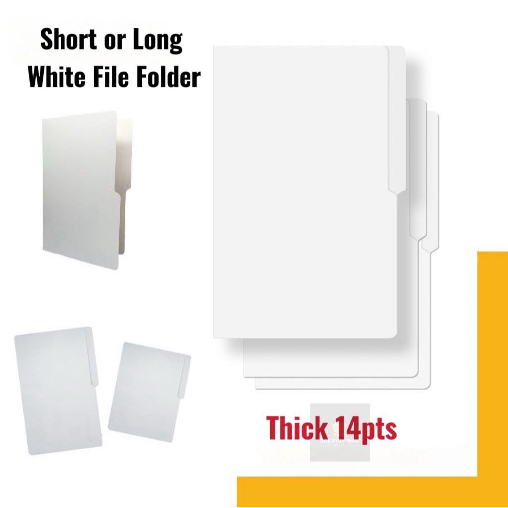 50pcs/100pcs Short Folder Long Folder White File Folder | Shopee ...