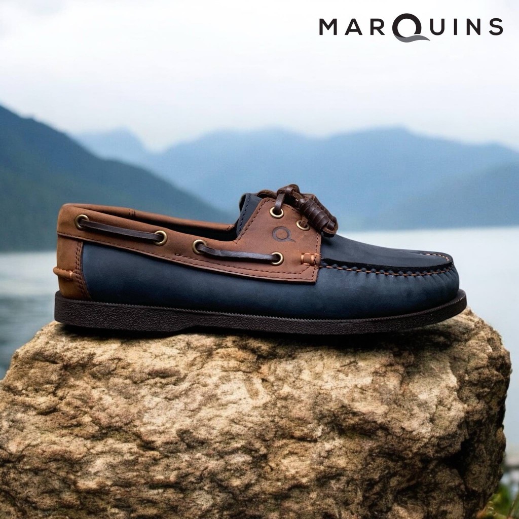 Marquins Genuine Leather Boat Shoes for MEN - Anchor Blue | Shopee ...