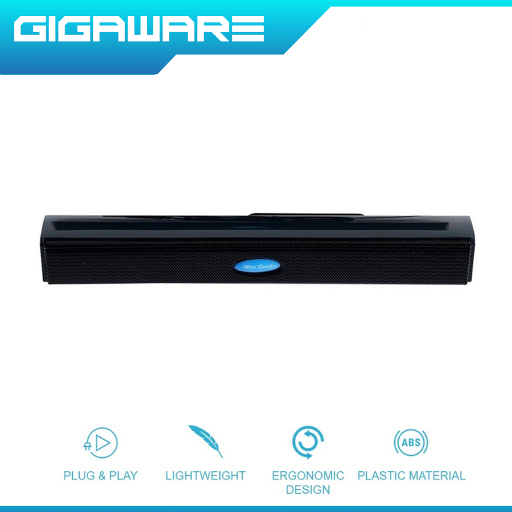 Gigaware Mini USB Longbar Stereo Speaker for Desktop / Laptop | Shopee ...