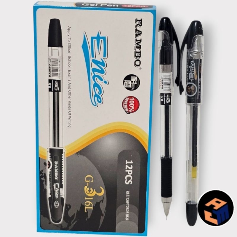 Rambo Enice Gel Pen 0.5mm ORIGINAL Box of 12 Pieces | Shopee Philippines
