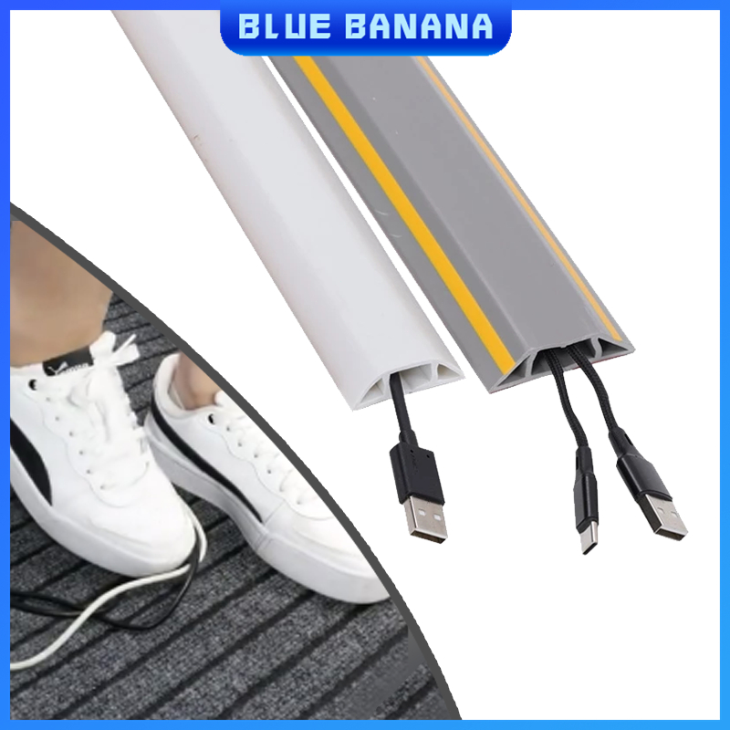 1M Rubber Floor Cable Cover Flexible PVC Wire Cord Protection Strip ...