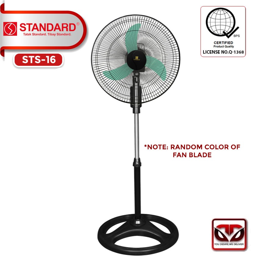 Standard STS-16 16" Plastic Blade Stand Fan (random color of plastic ...