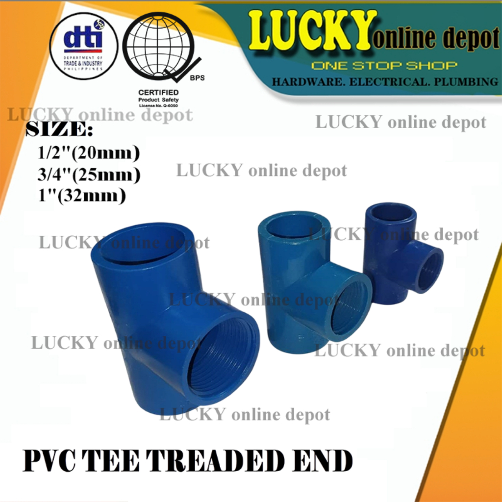 BLUE BEST PVC TEE WITH THREAD PIPE FITTINGS | Shopee Philippines