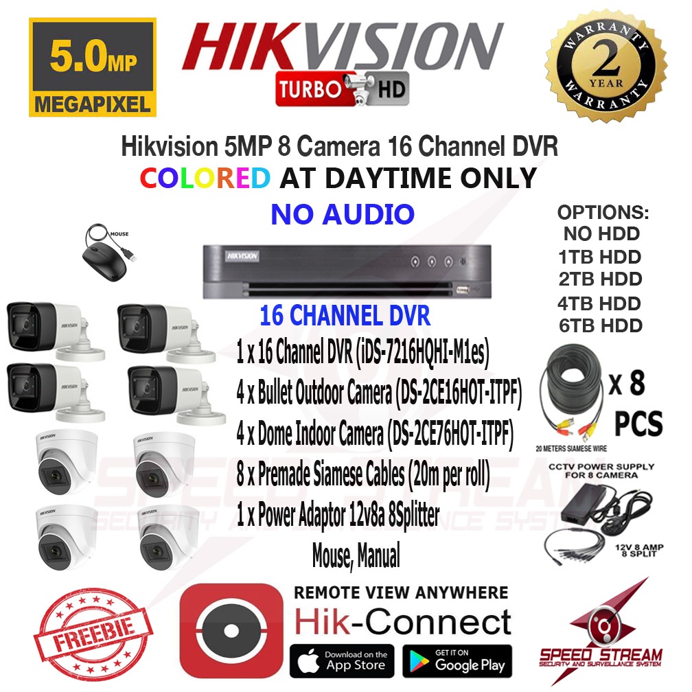 HIKVISION 5MP 8 Camera 16 Channel DVR Turbo HD CCTV Package | Shopee ...