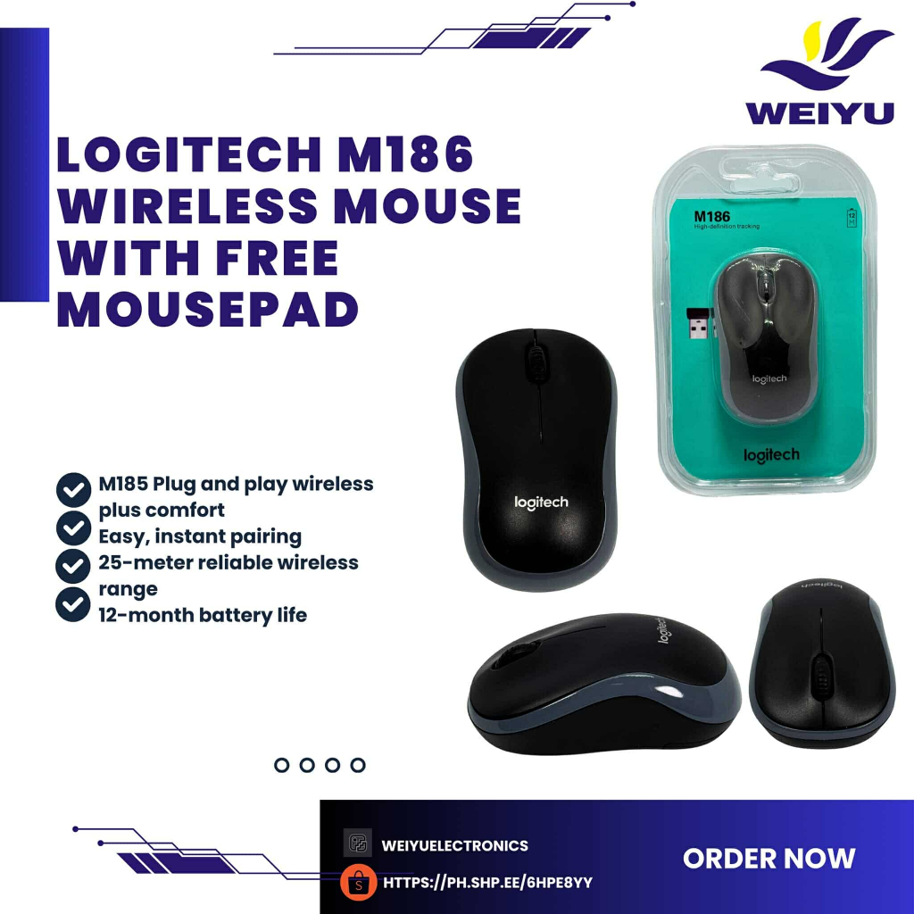 M186 Wireless Mouse With free mousepad | Shopee Philippines
