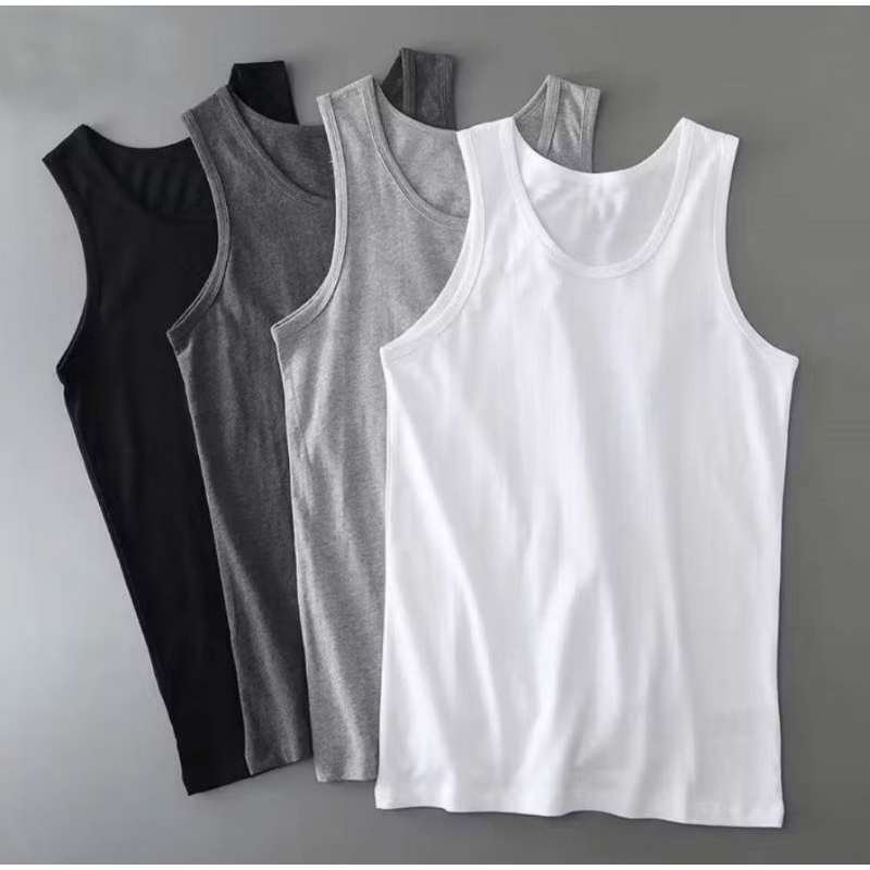 Plain Sando for men (Black, White, Gray, Dark Gray) | Shopee Philippines