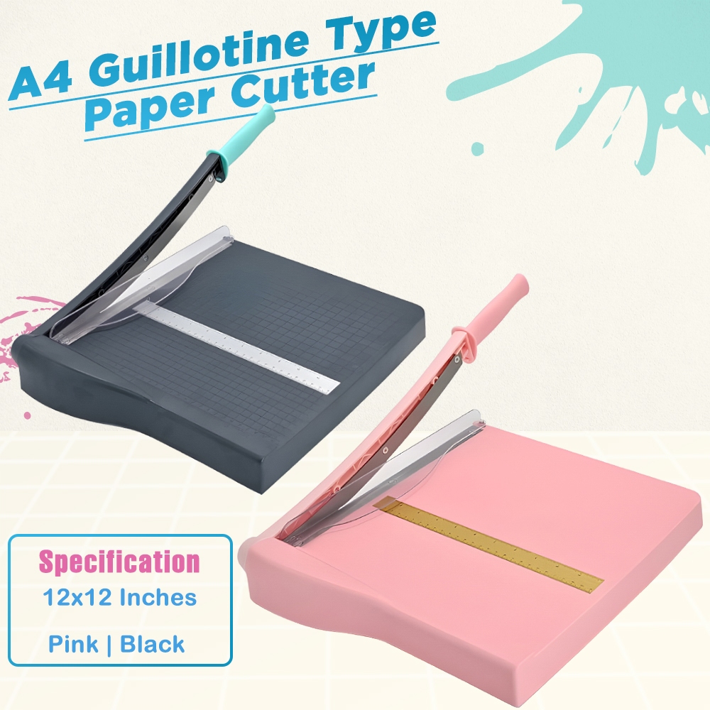 A4 Size Paper Cutter Pink/Black Guillotine Type Paper Cutter 12 inches ...
