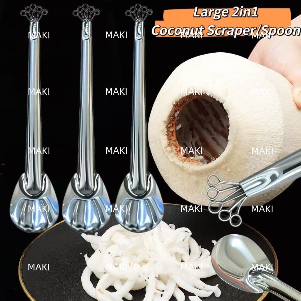 Manual Coconut Shaver & Remover - Stainless Steel Tool for Easy Meat ...
