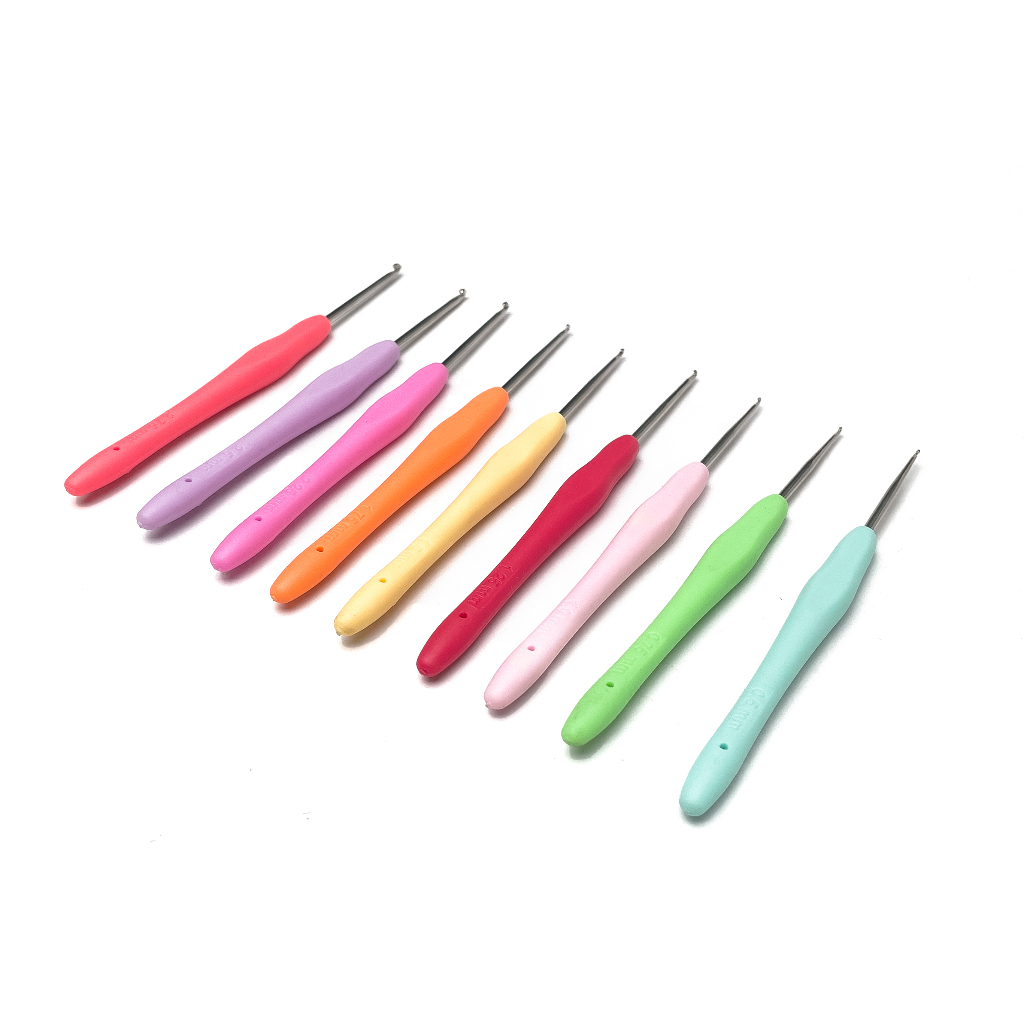 Ergonomic Lace Crochet Hook Hooks with Rubber Silicone Silicon Soft ...