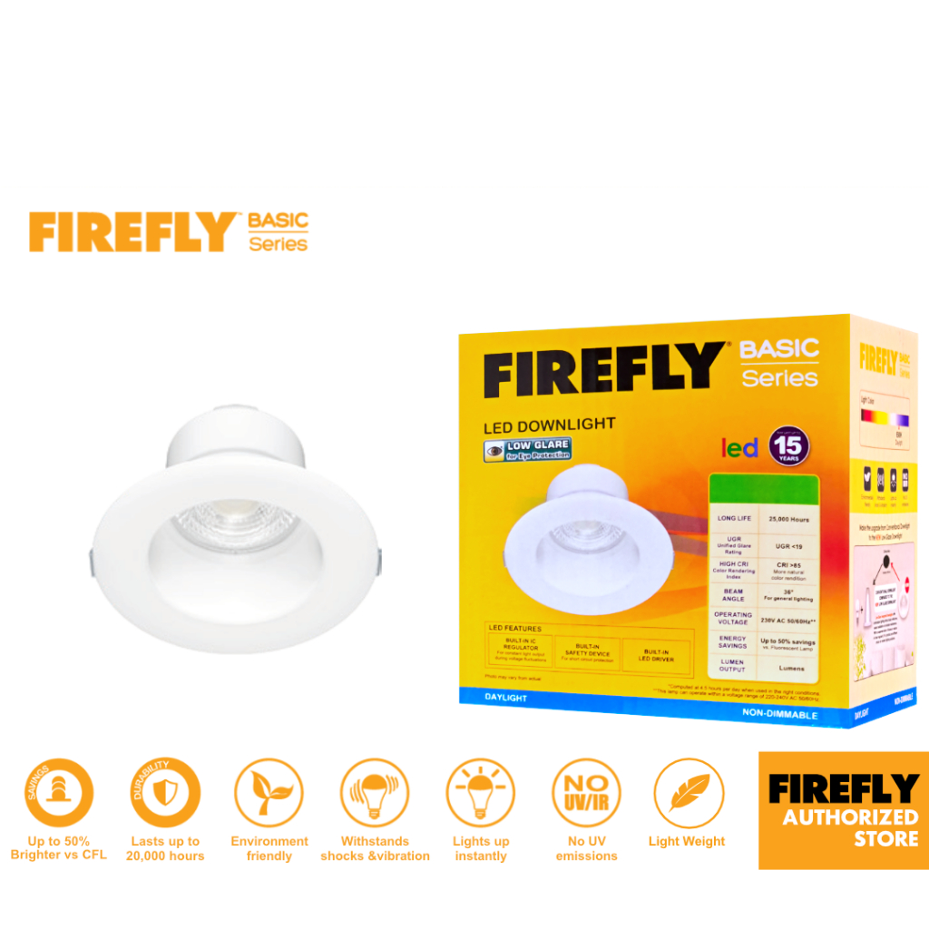 Firefly Basic Series Low Glare LED Downlight | Shopee Philippines