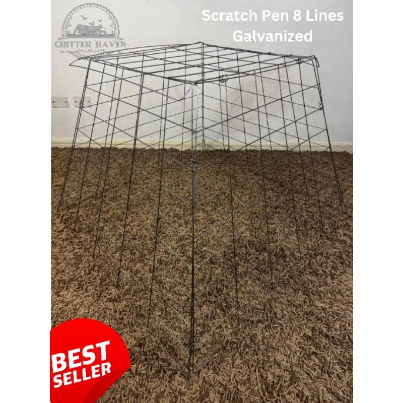Scratch Pen Galvanized 8 Lines (40x40x28) Chicken cage /Cock cage/Game ...