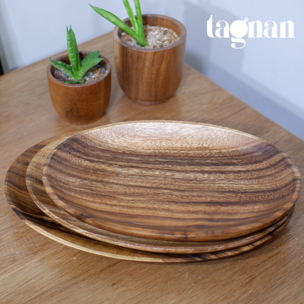 Tagnan Oval Wooden Plate made from Acacia | Shopee Philippines
