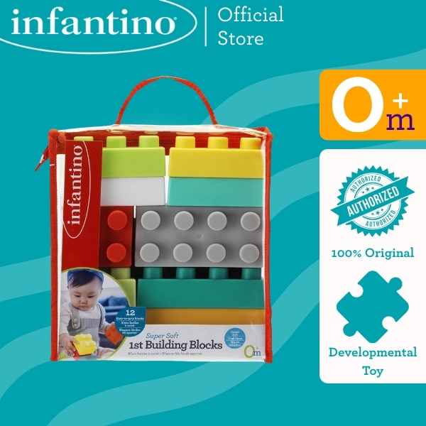 Infantino Super Soft 1st Building Blocks 12-Piece Set | Sensory ...