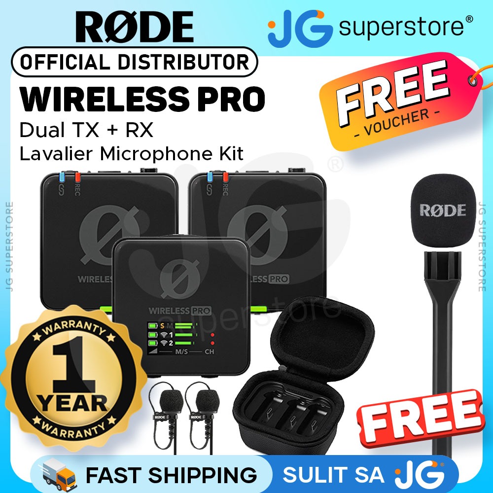 RODE WIRELESS PRO 2 Person Dual TX + RX 2.4GHz Clip-On Microphone ...