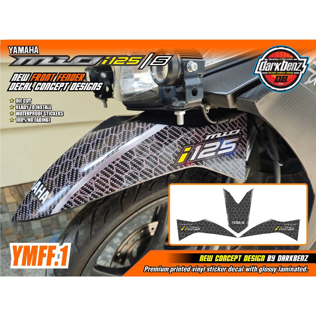 Yamaha Mio i125 / S New Front Fender Concept Quality Printed Sticker ...