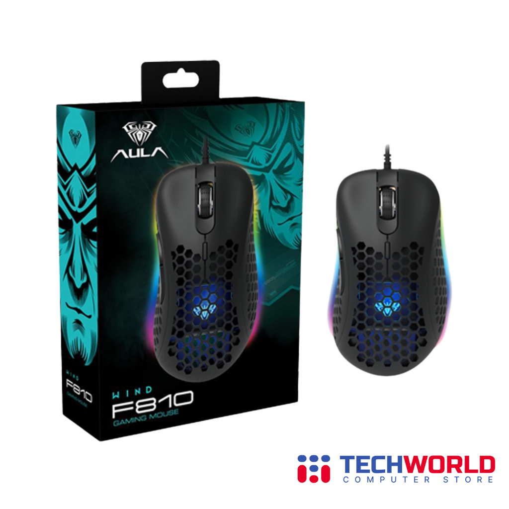 AULA WIND F810 RGB Lightweight Honeycomb Wired Gaming Mouse | Shopee ...