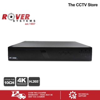 Rover Systems 4K 10 CH 4 Ports PoE NVR 1 SATA CCTV Network Video ...