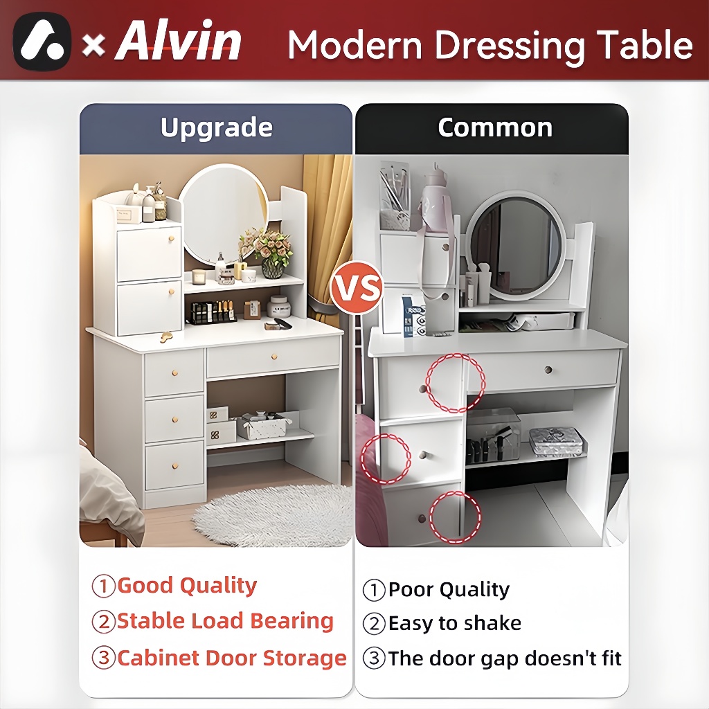 ALVIN Dressing Table Bedroom Minimalist Modern Ins Dressing Table ...