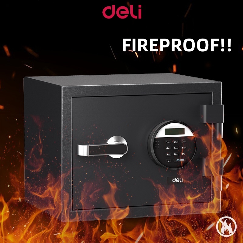 Deli Fireproof Safety Vault Electronic Safe Deposit Box Password Safe ...