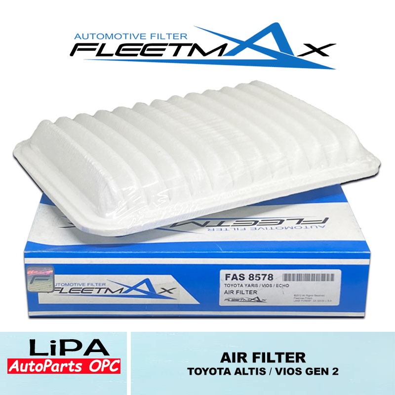 FLEETMAX AIR FILTER FOR TOYOTA VIOS GEN 2 2007-2013 / ALTIS 2008-2019 ...