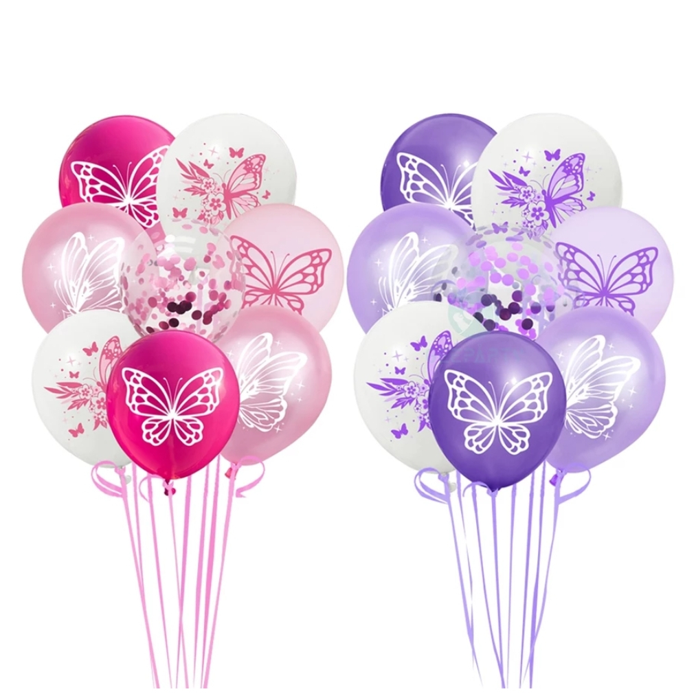 10pcs Butterfly Balloon Set Latex Balloon for Butterfly Theme Birthday ...