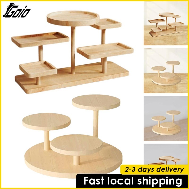 Wooden Decorative Stand Tiered Tray Multi-layer Display Stand Perfume ...