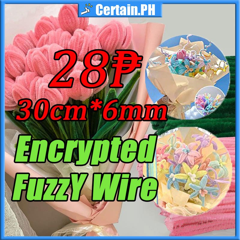 100PCS Colorful Fuzzy Wires Chenille Twisted Sticks Perfect for Diy ...