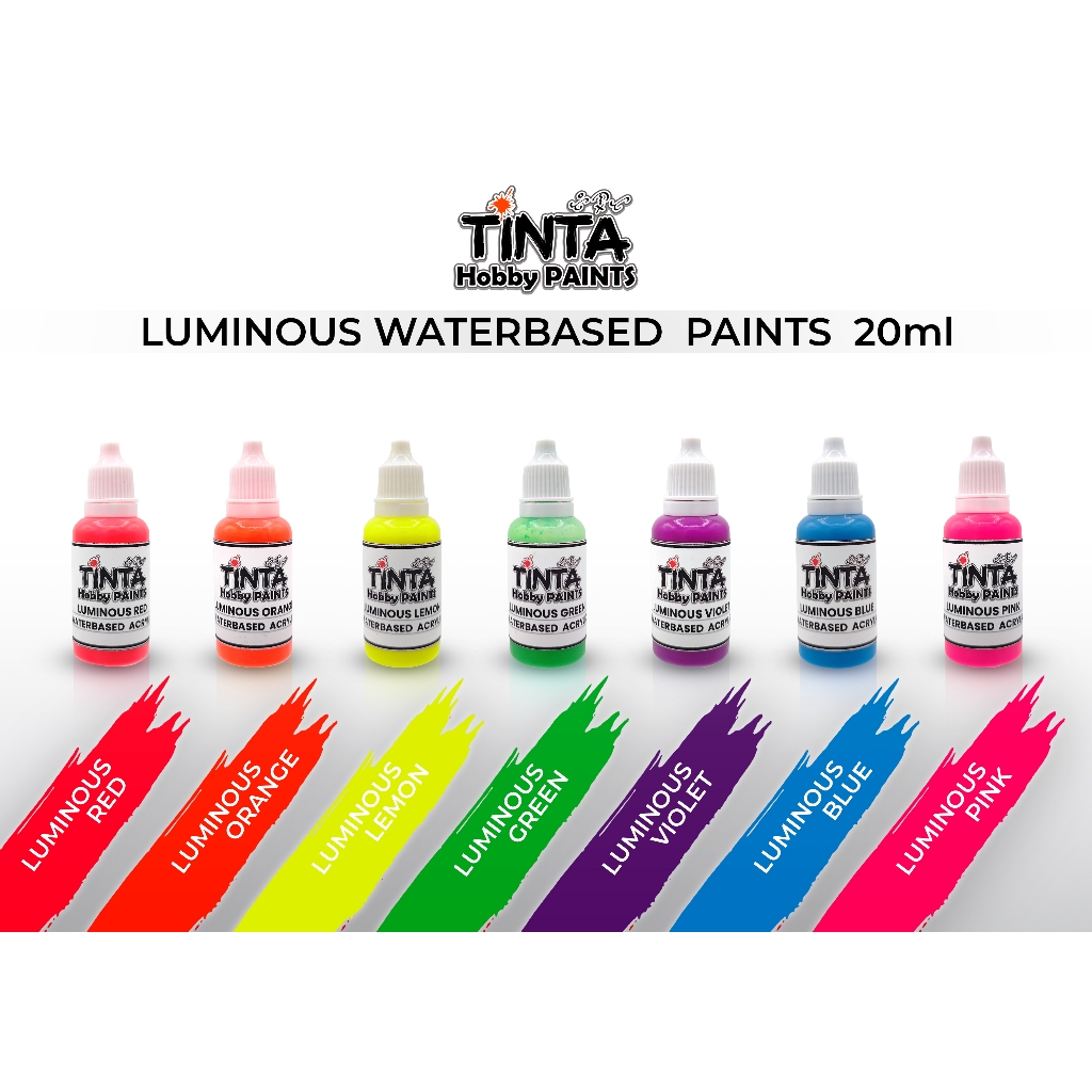 Luminous Water-based Acrylic Paint 20ml by Tinta Hobby Paints get 1 ...
