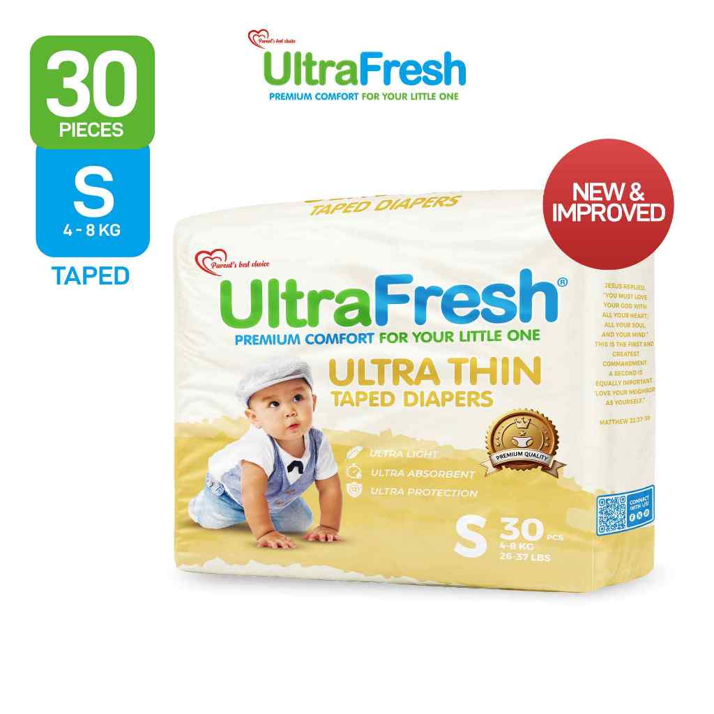 Ultrafresh Ultra Thin Tape Diaper Small 30s | Shopee Philippines