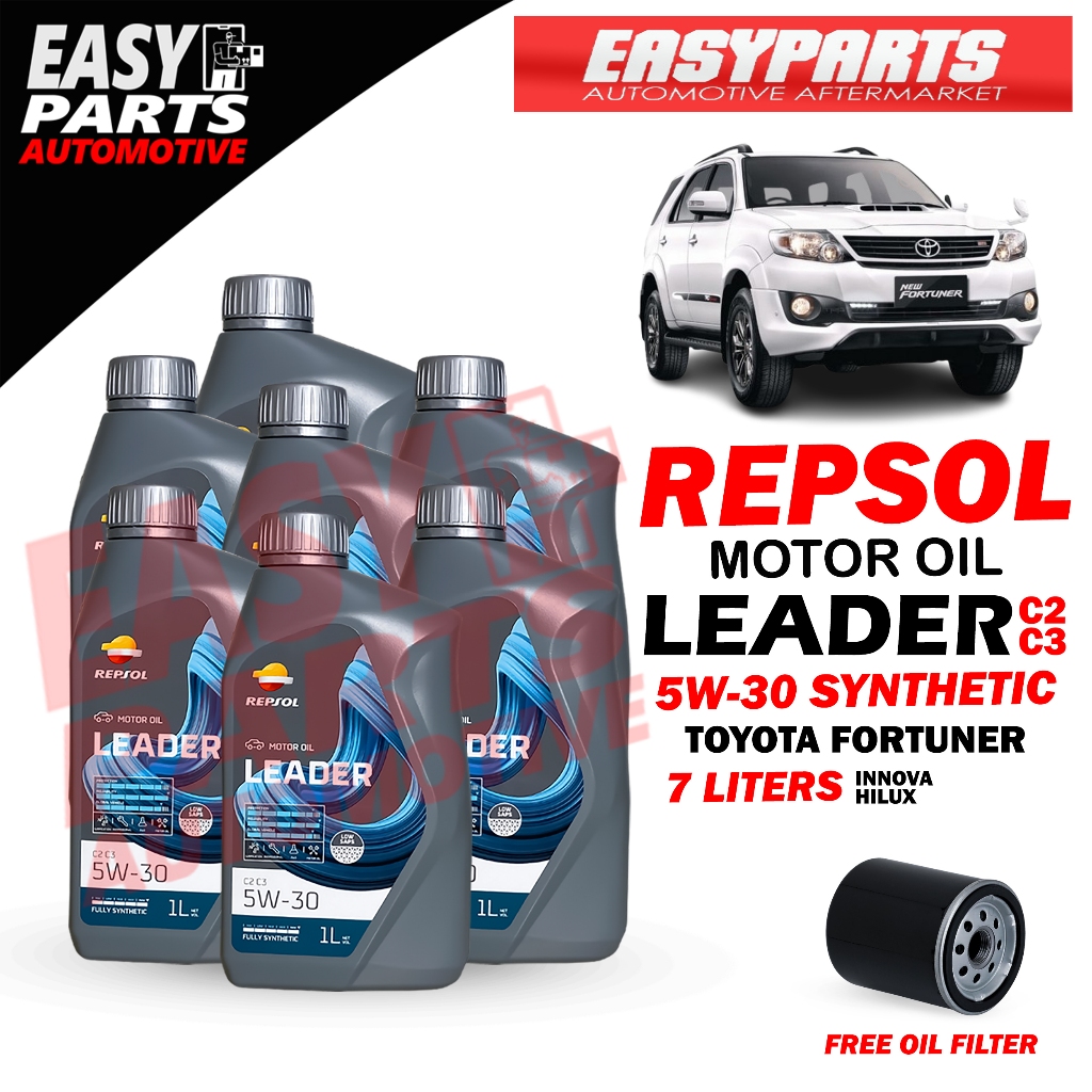 Repsol Leader C2C3 5W-30 Fortuner/Innova/Hilux 7L with Free Oil Filter ...