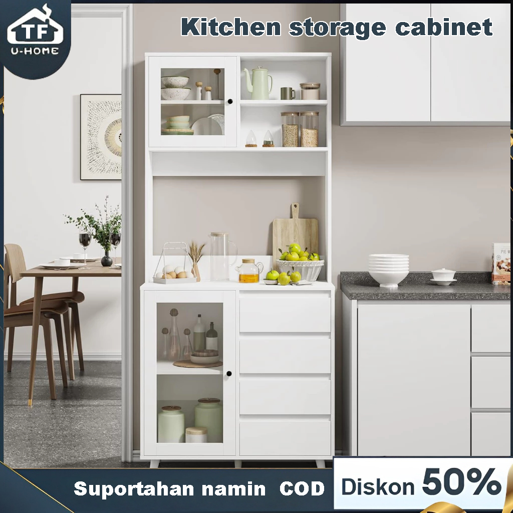 Kitchen side panel, kitchen cabinet with 4 drawers, kitchen storage ...