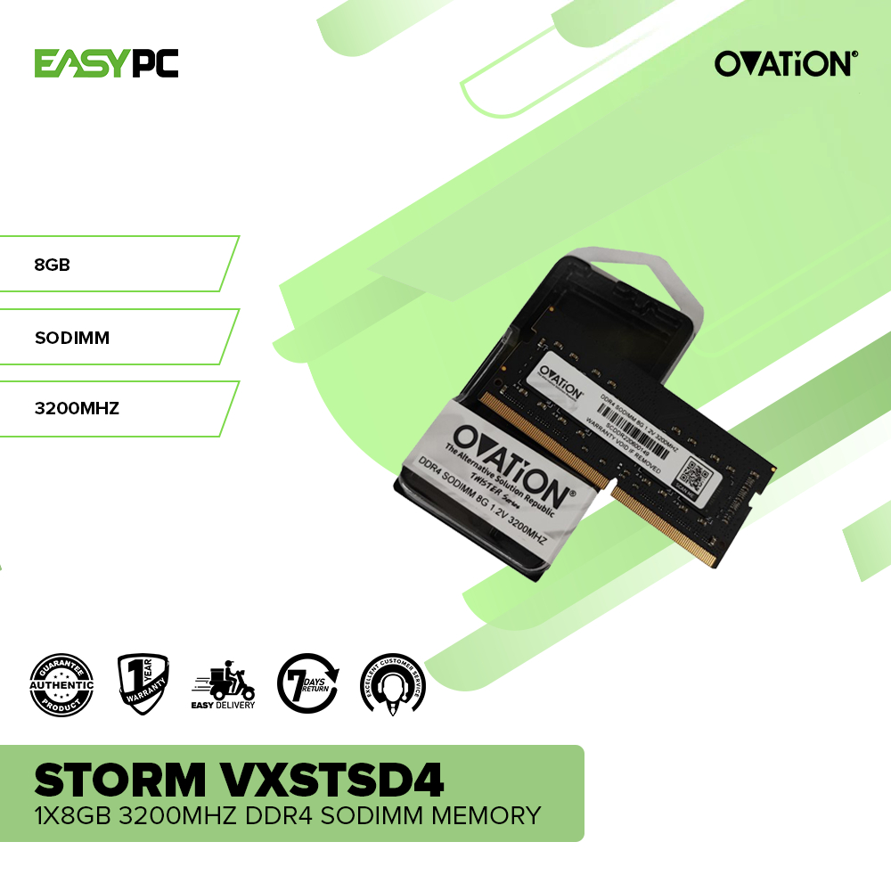 EasyPC | Ovation Storm VXSTSD4 1x8gb 3200mhz Ddr4 Sodimm Memory ...