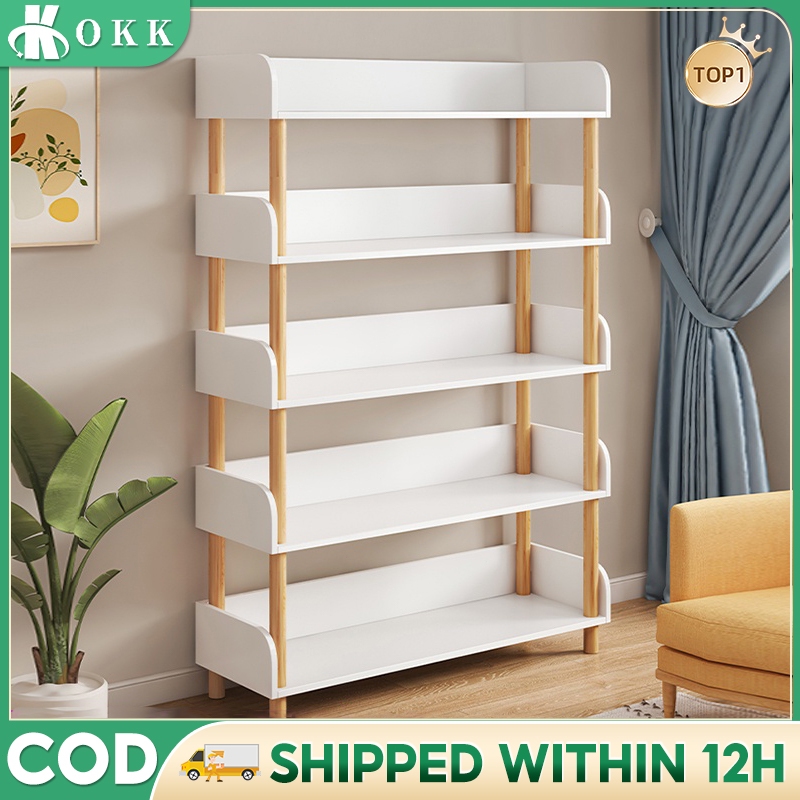 Wooden Book Shelf Storage Organizer Shelves Rack Wooden Shelf 3/4/5 ...