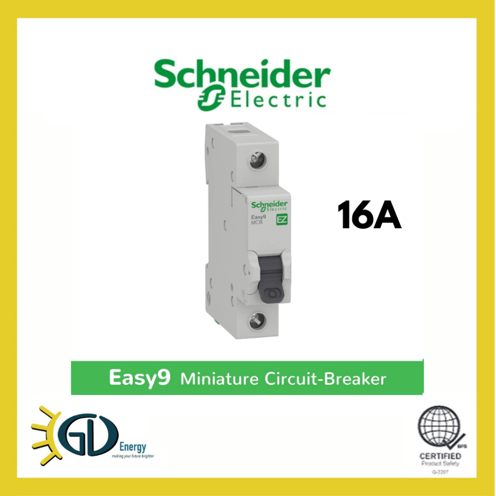 Original 1Pole Schneider Easy9 MCB 16A C 6000A 230V Miniature Circuit-Breaker (EZ9F56116 ...