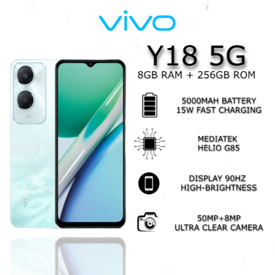[VIVO]Y18 | 8GB RAM+128GB ROM | 50 MP Multi-Style Portrait | 5000mAh ...