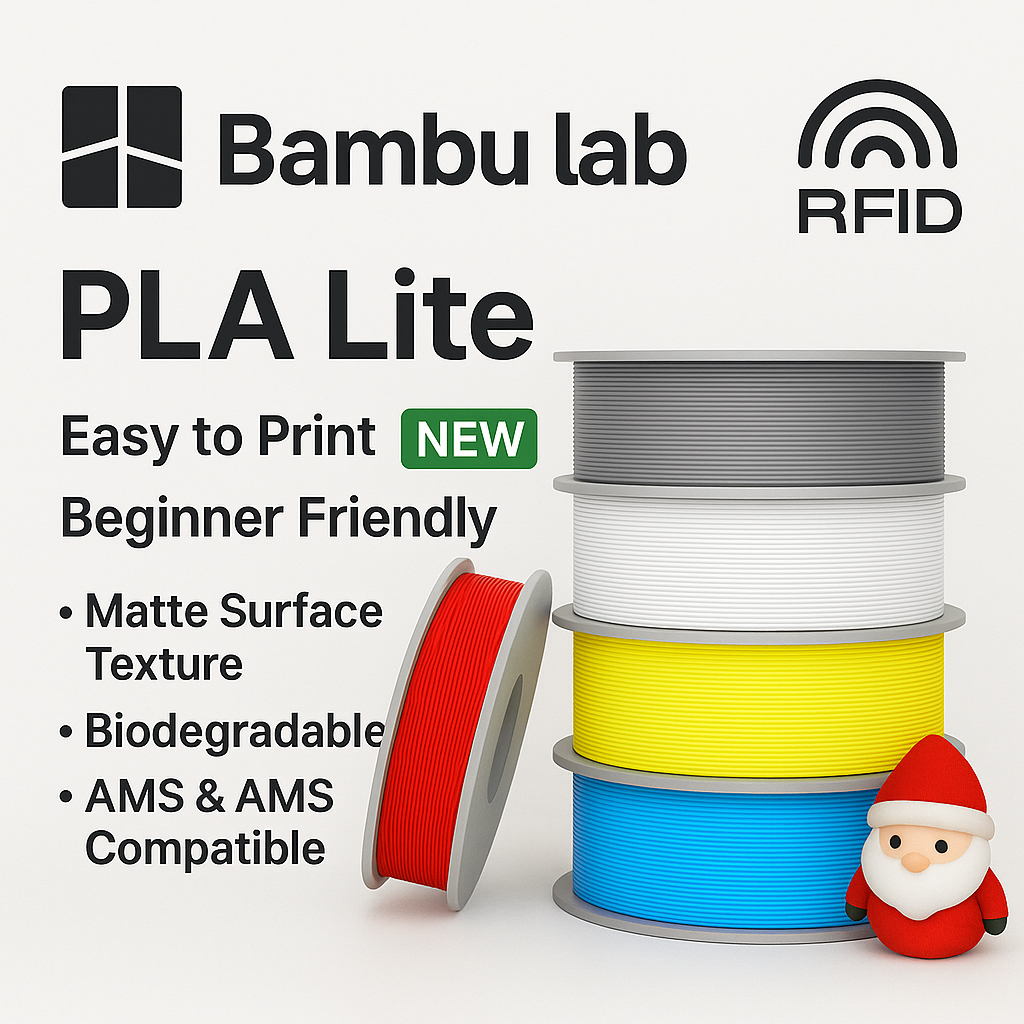 Bambu lab PLA Lite 1KG 1.75 mm Filament 3D Print material with RFID AMS ...