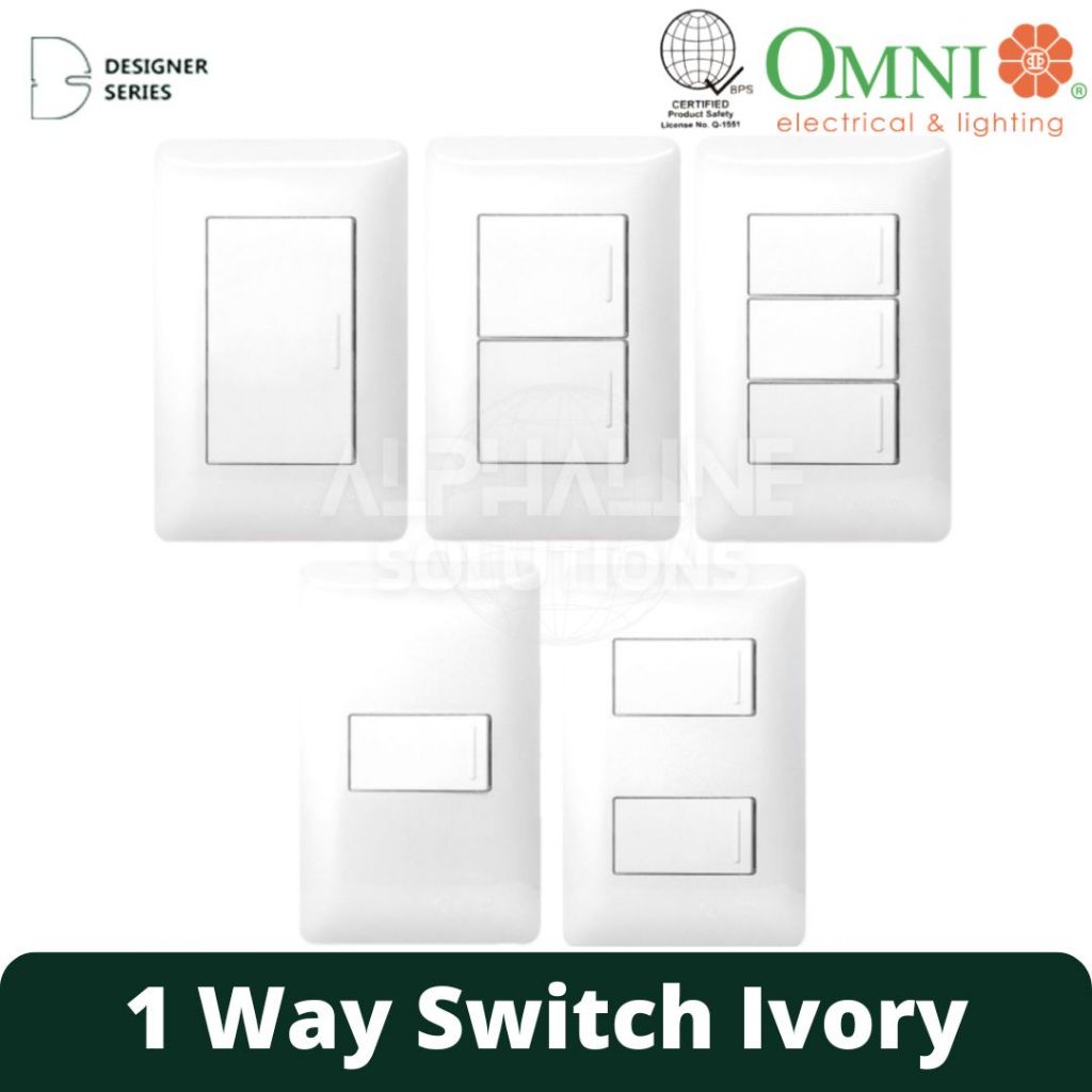 Omni Designer Series 1 Way and 3 Way Ivory Switches 16A | Shopee ...