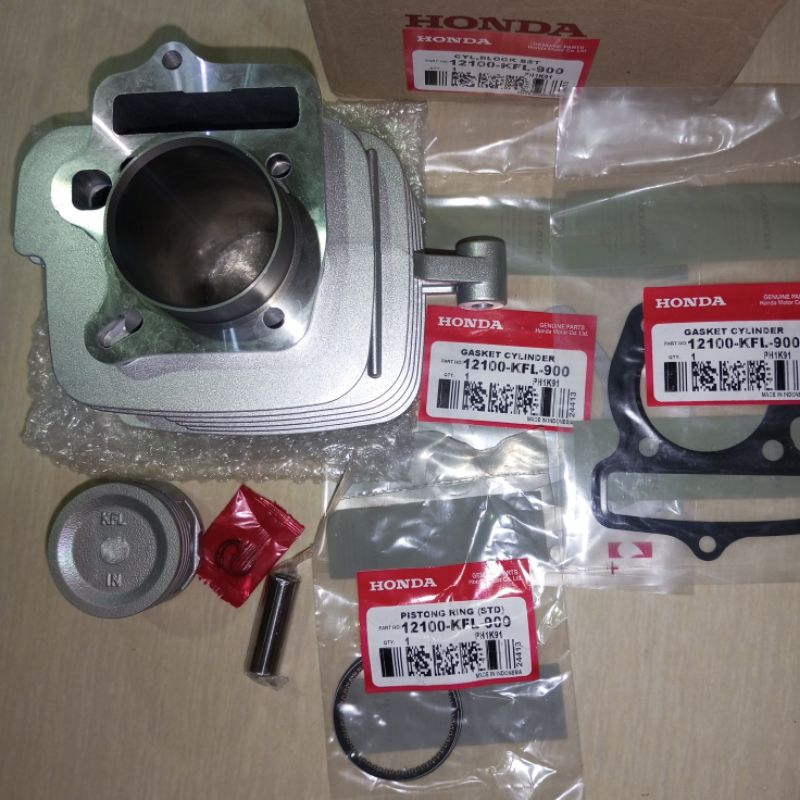 Honda XRM110 CYLINDER BLOCK KIT (Std) genuine part with FREE VALVE SEAL ...
