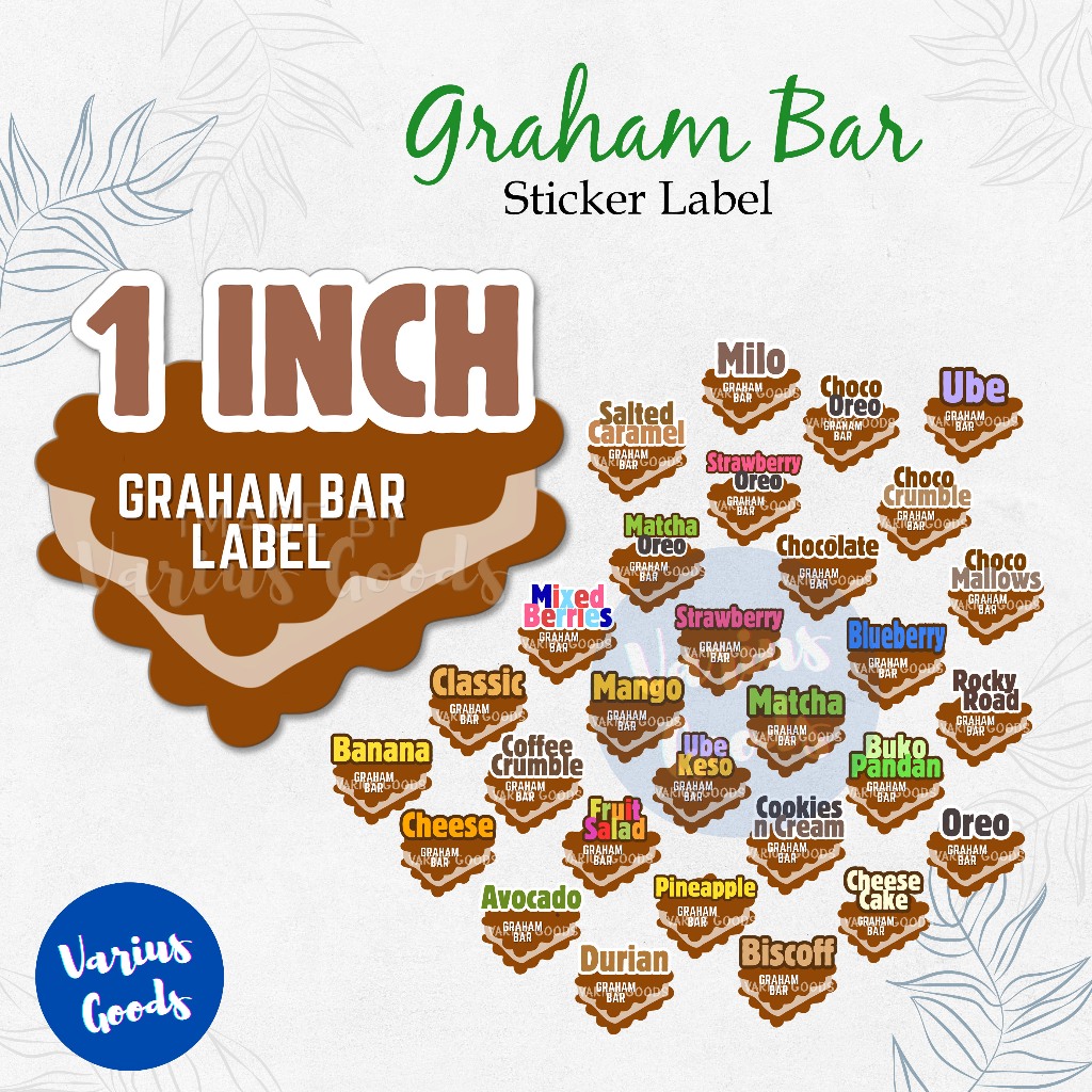1 inch Graham Bar Label Graham Product Label Waterproof Smudgeproof ...