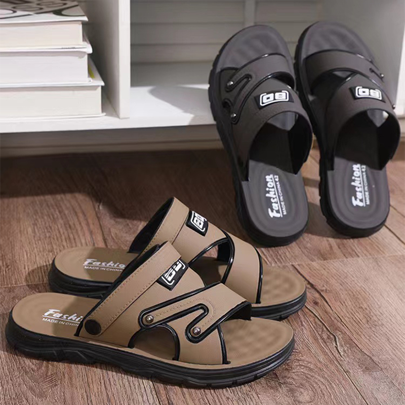 Sandals for men beach shoes to wear driving young father non-slip wear ...
