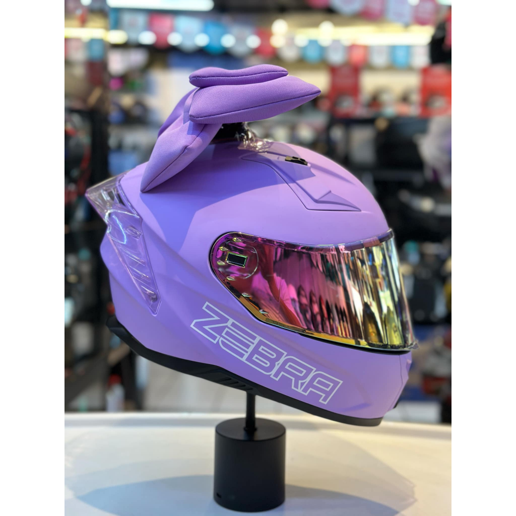 ZEBRA PARADIGM PLAIN MATTE PURPLE FULLFACE DUAL VISOR WITH RIBBON ...