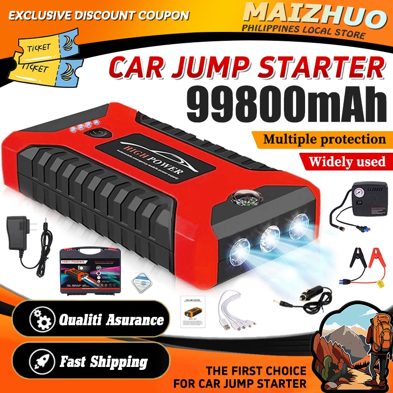 Car Jump Starter 99800mAh Rechargeable Battery Multi-function Car ...