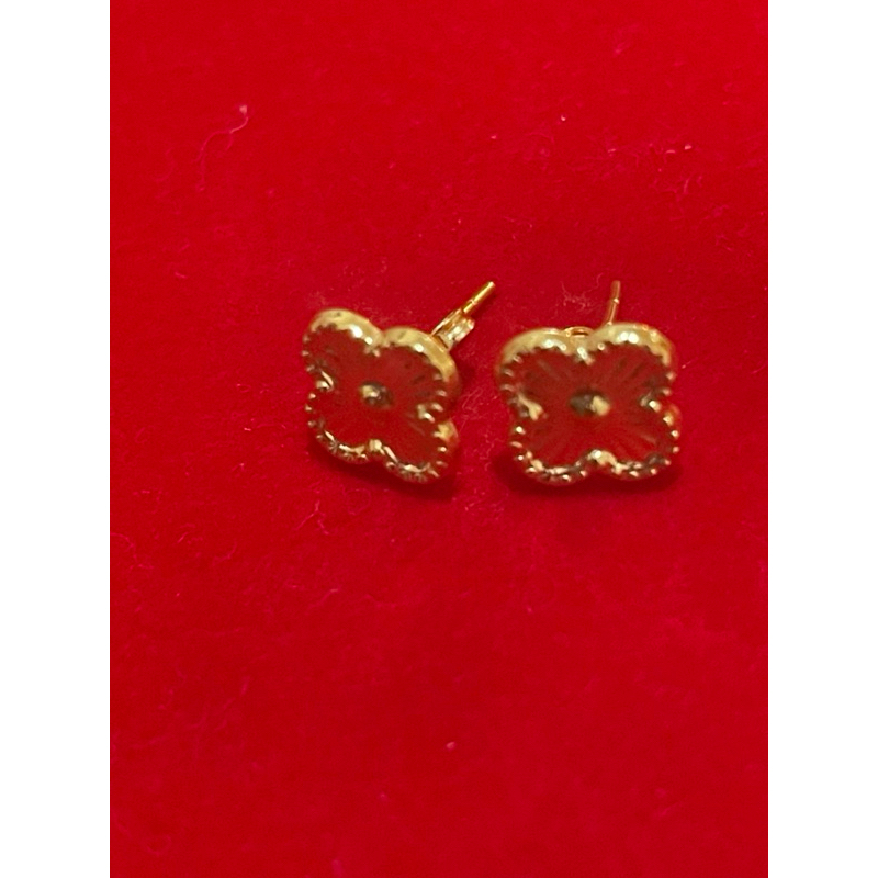 Clover Flower VCA Gold All The Way Design Stud Pakaw Earrings 10mm ...
