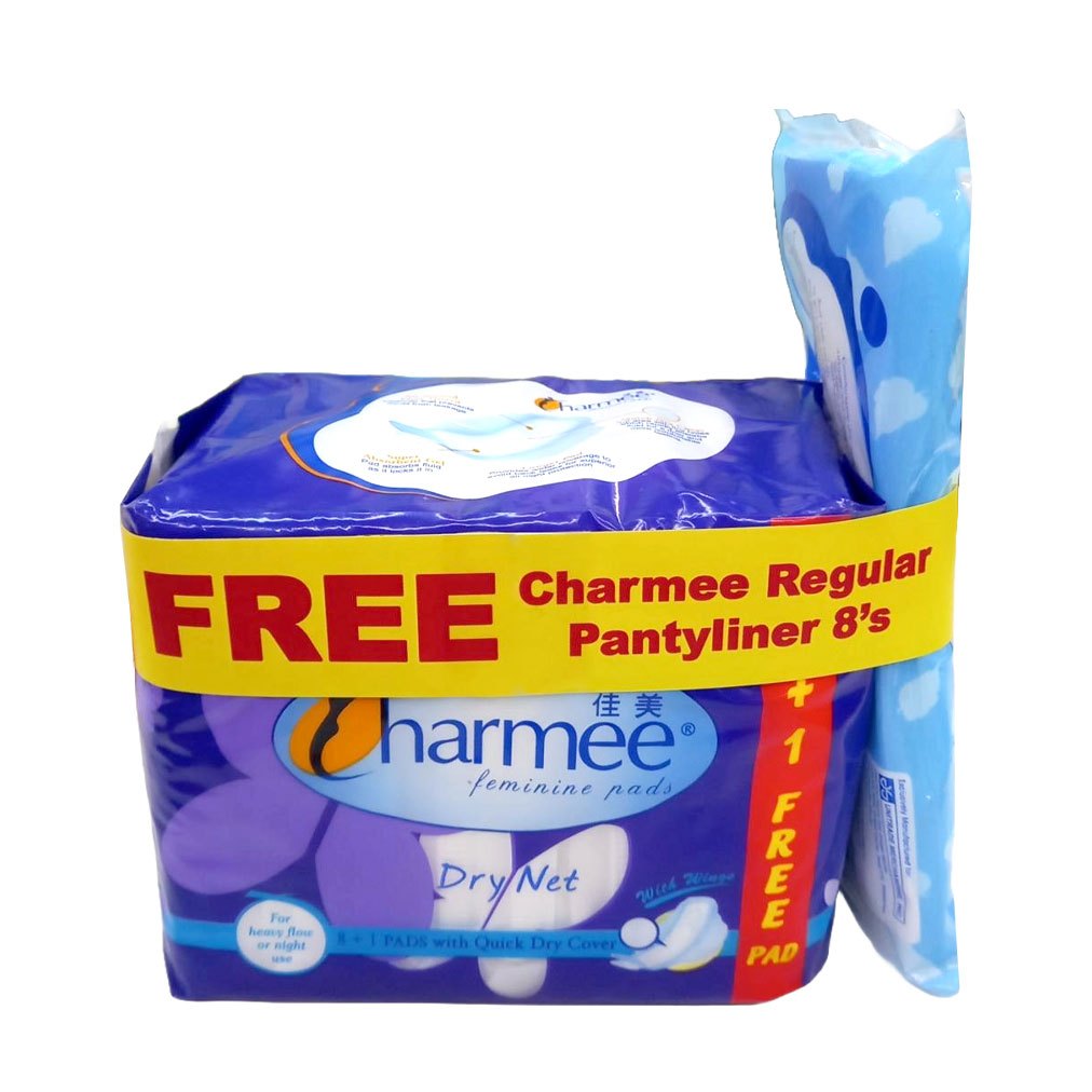 Charmee Dry Net Heavy Flow 8+1 with free Charmee Regular Pantyliner 8s ...