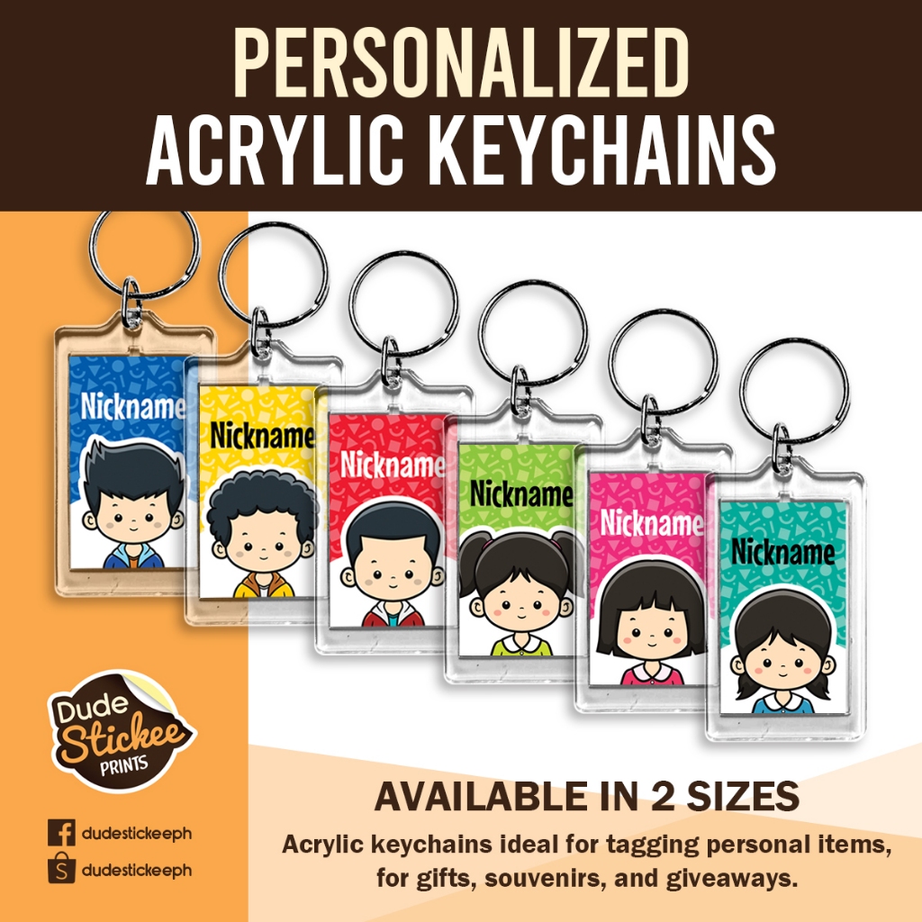 PERSONALIZED ACRYLIC KEYCHAINS (KIDS CHARACTER) | Shopee Philippines