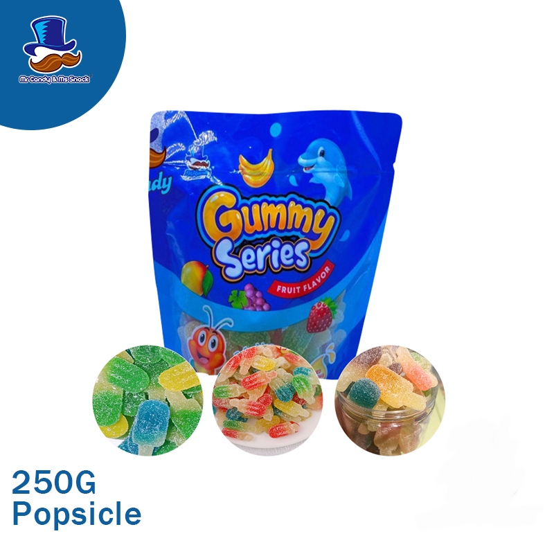 【Mr candy】50-55pcs/bag/Popsicle gummy Candy/250g Sour popsiclecandy ...